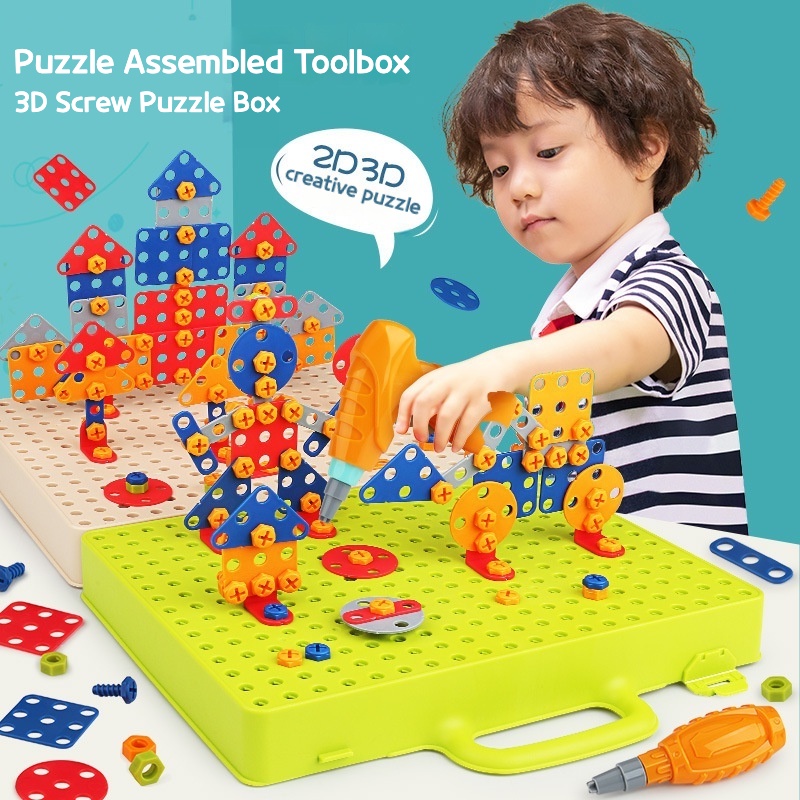 Children Screw Screw Toys Fun Platter Smart Disassembly Power Toolbox ...