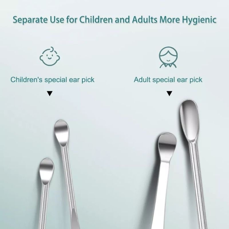High Quality Metal Ear Pick Cleaner Tweezer Spoon Spring Dry Ear Wax ...