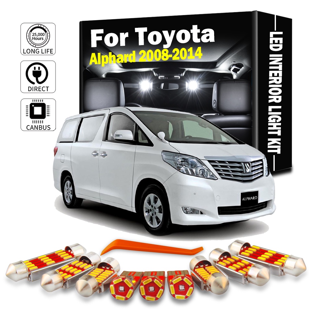 15Pcs Interior LED For Toyota Alphard 20 2008 2009 2010 2012 2013 2014 ...