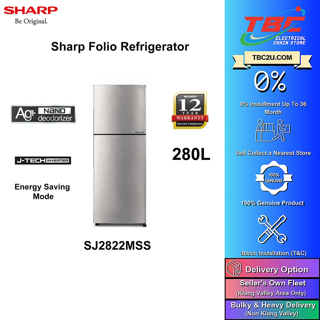 SHARP SJ2822MSS SJ3822MSS SJ4122MSS SJ4422MSS 280L-440L 2-DOOR J-TECH ...