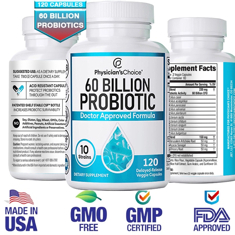 60 Billion Probiotics Organic Prebiotics - Digestive and Gut Health ...