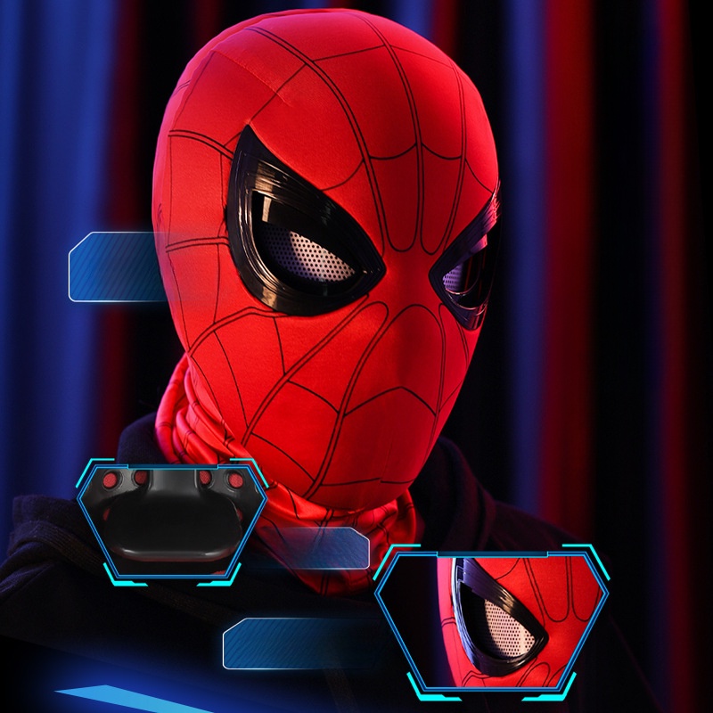 Spider-Man Headgear Eye Movable Manual Electric Winking Mask ...