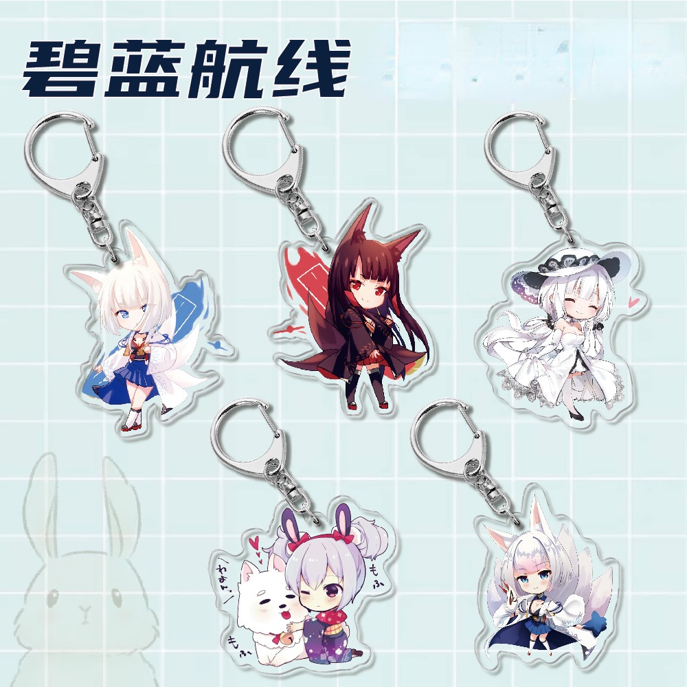 Anime Azur Lane Cosplay Acrylic Keychain Toy Azur Lane Figures Keyring ...