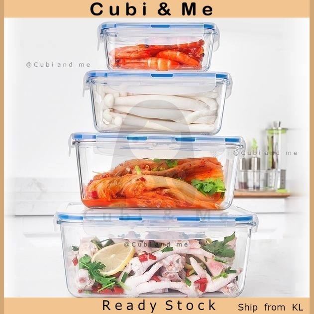 C&M FINEX Tempered Glass Airtight High Heat Resistant Glass Container ...