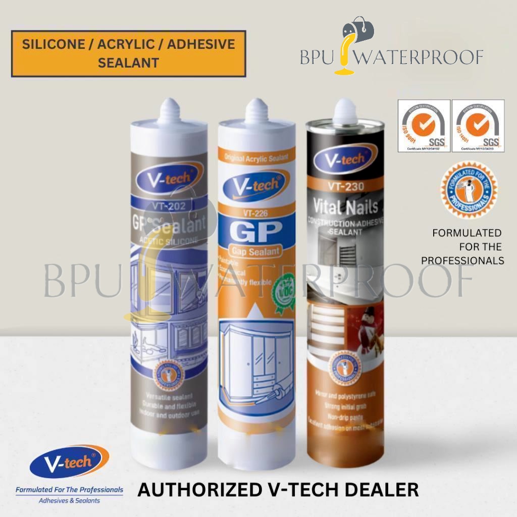 V-TECH Silicone / Acrylic / Adhesive Sealant / VT-202 / VT-226 / VT-230 ...