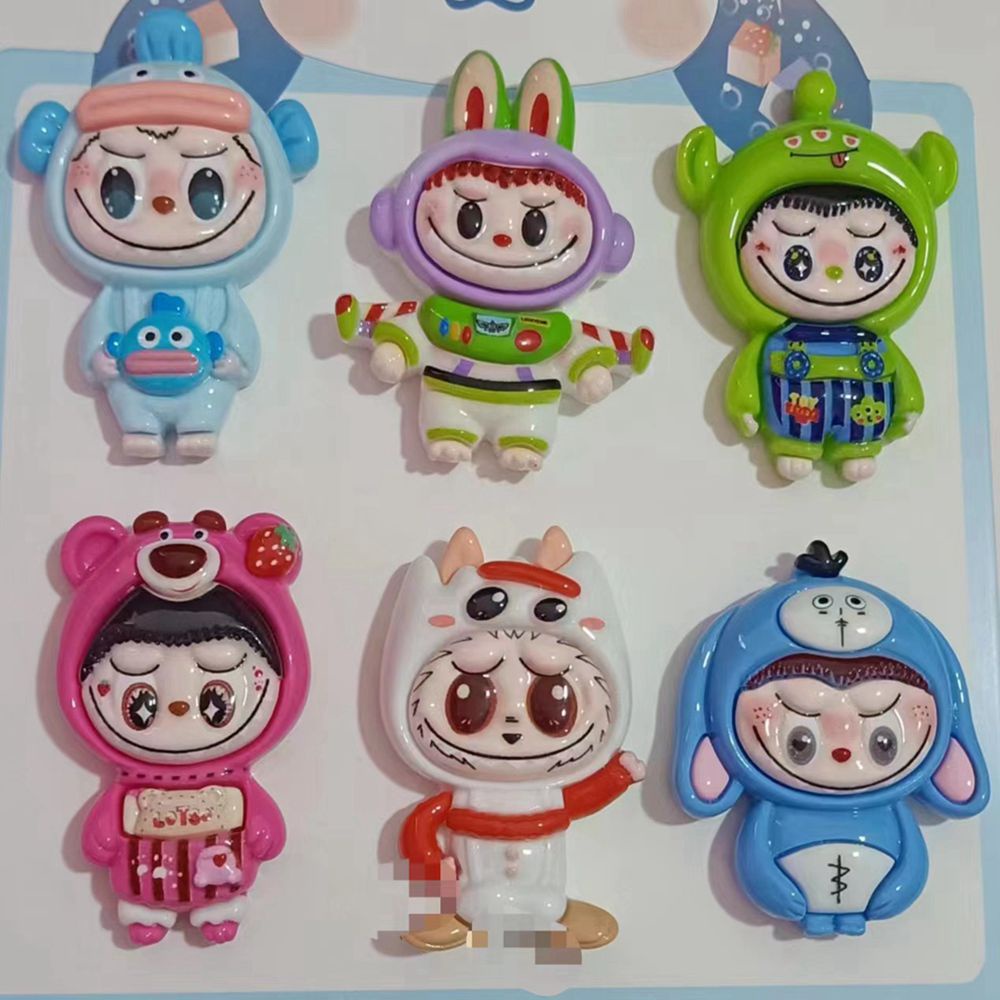 6pcs Cute Big Size Labubu Toys Story Resin Charms (about 4.5*6.5cm ...