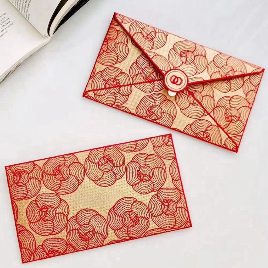 Camellia VIP GIFT Red Envelope Gold Silk Fabric High Sense Luxury Red ...
