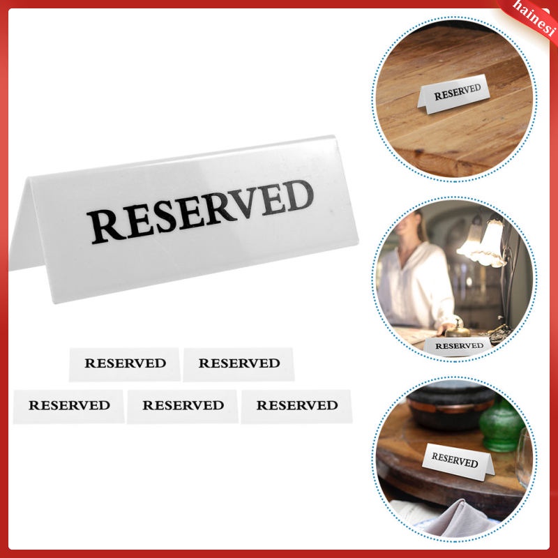 6 Pcs Dining Room Table Reserved Signs for Wedding Black Letter Acrylic ...