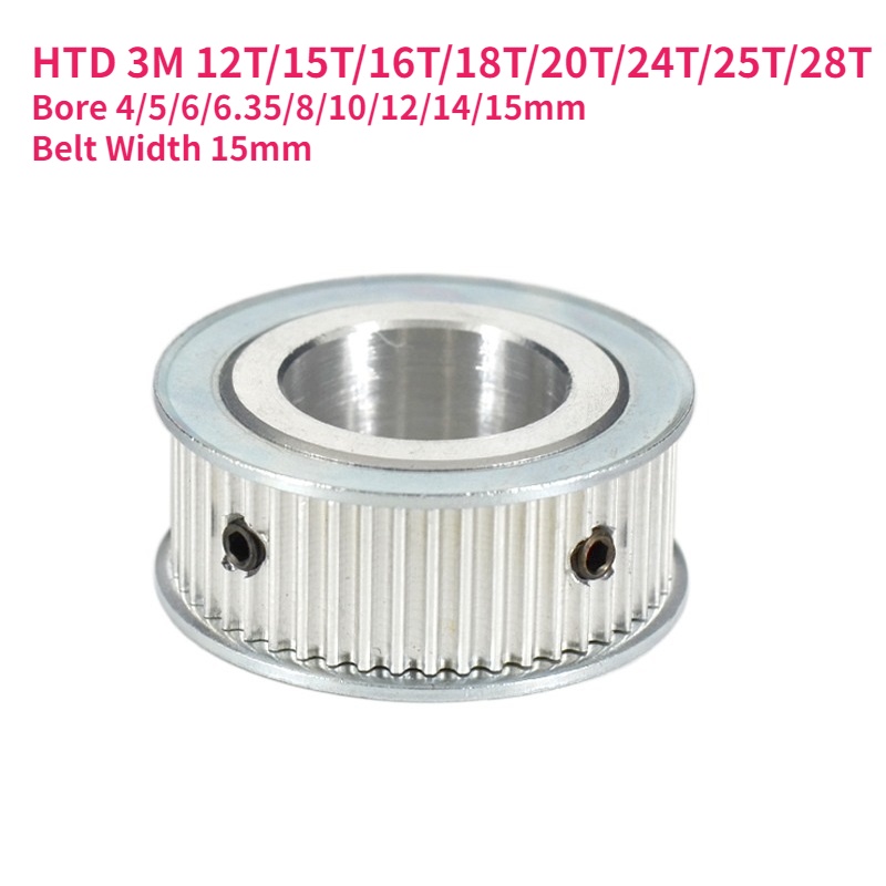 1pcs HTD 3M 12T/15T/16T/18T/20T/24T/25T/28 Teeth Timing Pulley Bore 4/5 ...