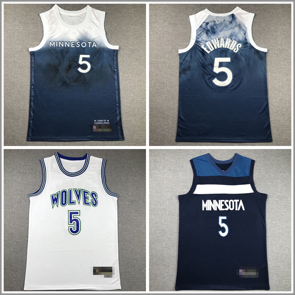 2024 Minnesota Timberwolves No.5 Anthony Edwards Jersey Embroidered ...