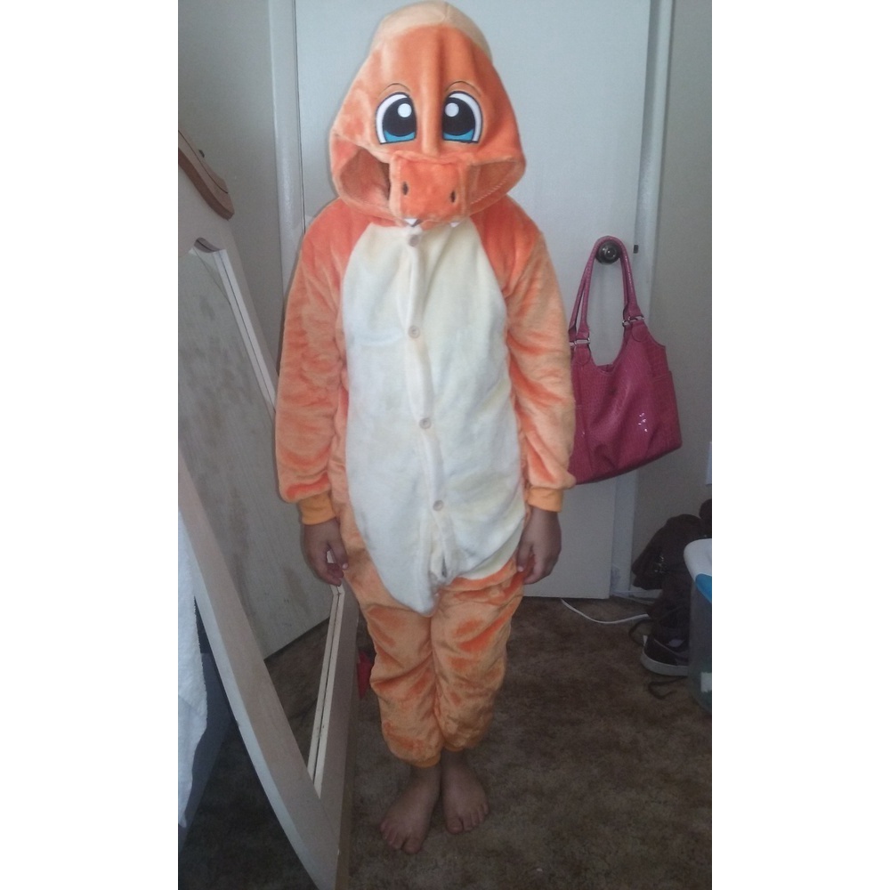 Pokemon Charmander Cosplay Jumpsuit Costume For Children Kids Onesie ...