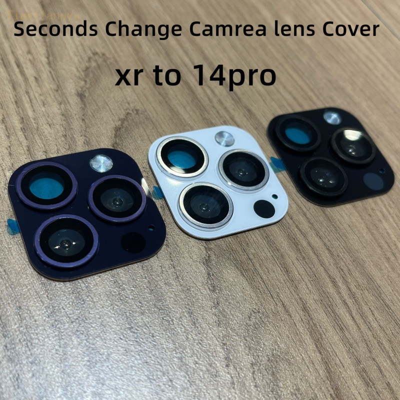 Metal Camera Lens For iPhone XR to 14 Pro Lens Cover Film for iPhone XR ...