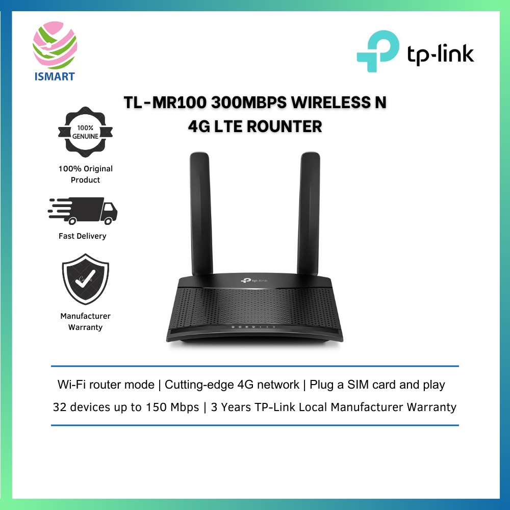 TP-LINK TL-MR100 300MBPS WIRELESS N 4G LTE ROUNTER | Shopee Malaysia