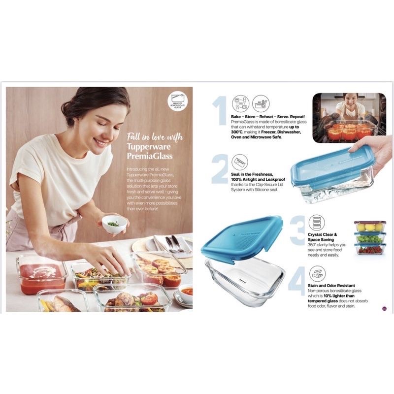 Tupperware PremiaGlass Rectangular With Gift Box (1pc) 1L | Shopee Malaysia