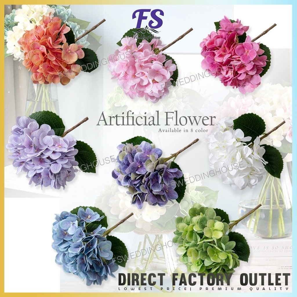 1 STALK - Hydrangea/Artificial Flower/Bunga Hiasan/Bunga Gubahan ...