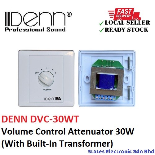 DENN DVC-30WT Volume Control Attenuator 30W (With Built-In Transformer ...