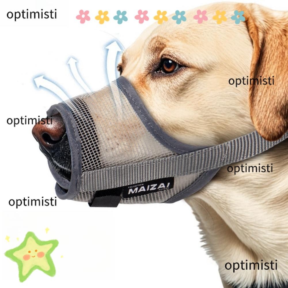 OPTIMISTI Dog Mouth Cover, Adjustable Breathable Mesh Dog Muzzle, Allow ...