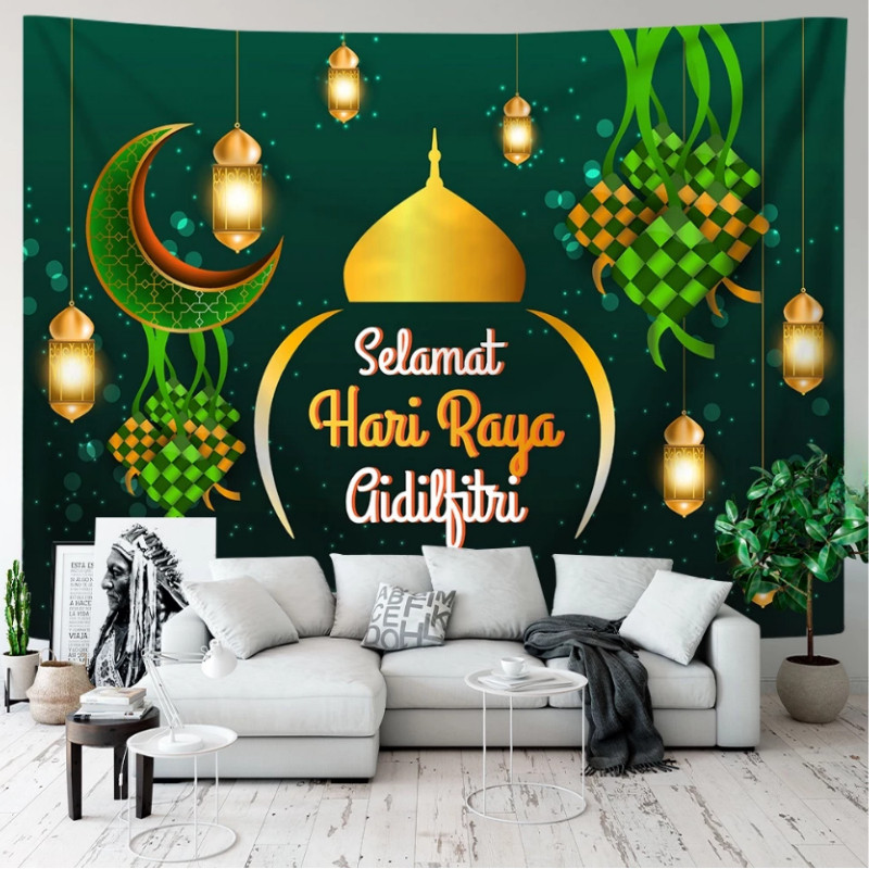 150x100cm Selamat Hari Raya Holiday Eid Al-Fitr Wall Tapestry Tapestry ...