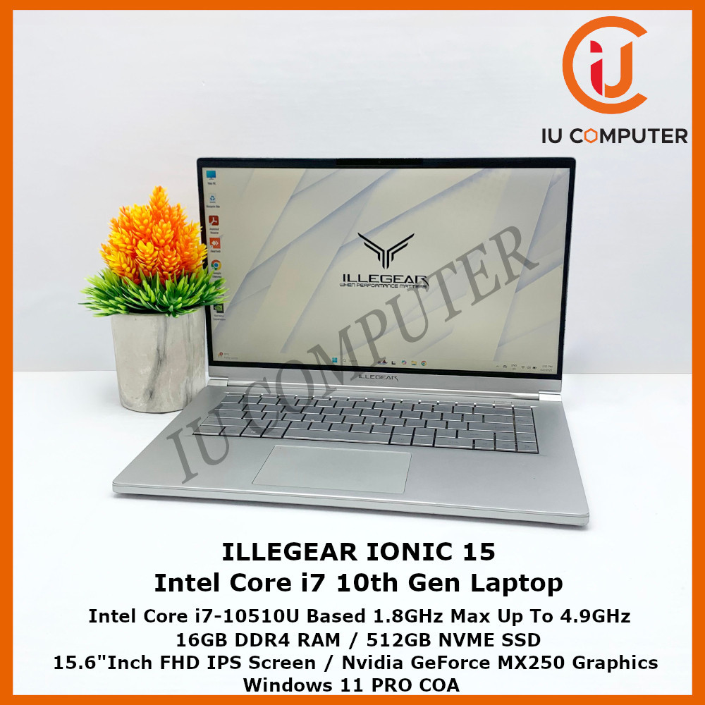 ILLEGEAR IONIC 15 INTEL CORE I7-10510U 16GB RAM 512GB NVME SSD MX250 USED LAPTOP REFURBISHED ...