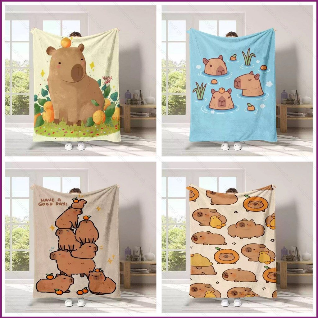 Trend Capybara Cartoon Cute Blanket Home Children Bedroom Office ...