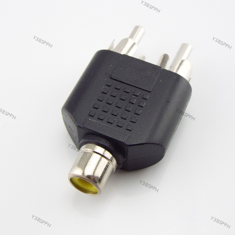 2 RCA Y Splitter Connector AV Audio Video Plug Converter Cable Male ...