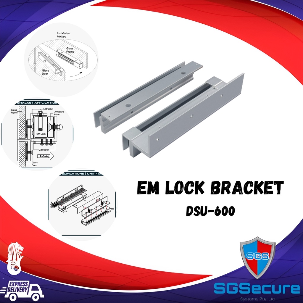 DSU-600 EM Lock Bracket: Secure Mounting Solution for Glass Doors ...