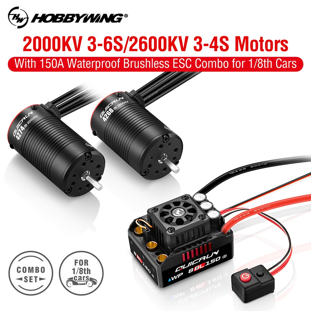 HOBBYWING QuicRun Motor+ESC 150A G2 3-6S Waterproof Brushless ESC ...