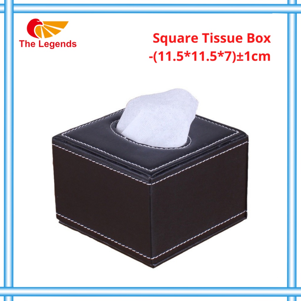 Square Tissue Box Leather Tissue Holder Storage Box for Car Home 四方形纸巾盒 ...