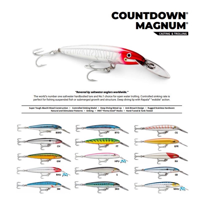 RAPALA COUNTDOWN MAGNUM CDMAG14 CDMAG18 TROLLING SALTWATER TENGGIRI MACKEREL FISHING LURE ...