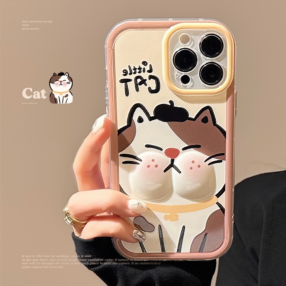 Ins Cute 3D Fat Cat Cartoon Silicone Case For Iphone 15 X XR XM 14 11 ...