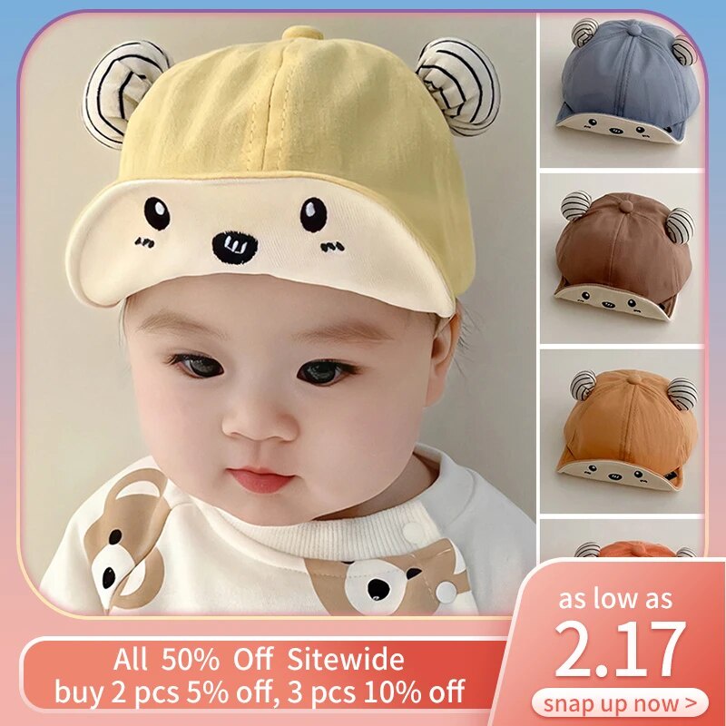 Cute Cartoon Toddler Peaked Caps Cotton Tongue Cap Curved Brim Infant ...