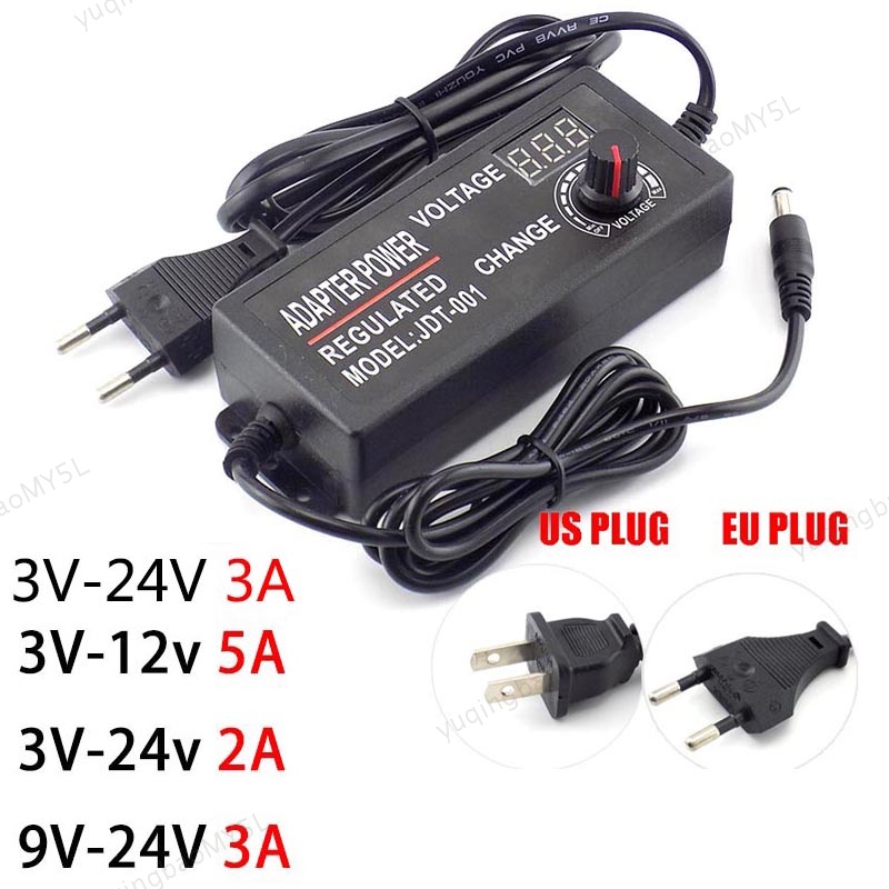 Adjustable AC 100-240V to DC 3V-24V 1A 2A 3A 5A AC Power Supply Adapter ...