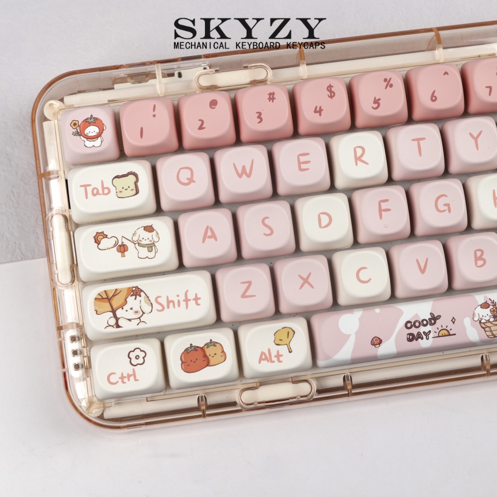 Autumn Puppy Keycaps MOA Profile Cute Cartoon PBT Dye Sub Mechanical ...
