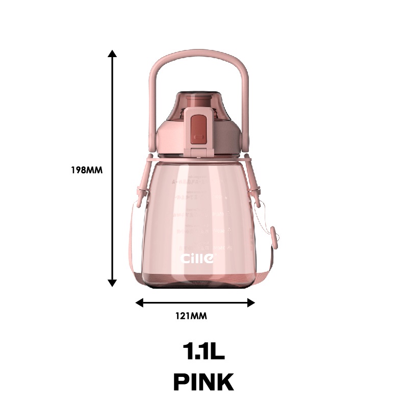 Cille Tritan Water Bottle Tritan BPA-Free Plastic Water Bottle With Handle Botol Air Plastik XL ...