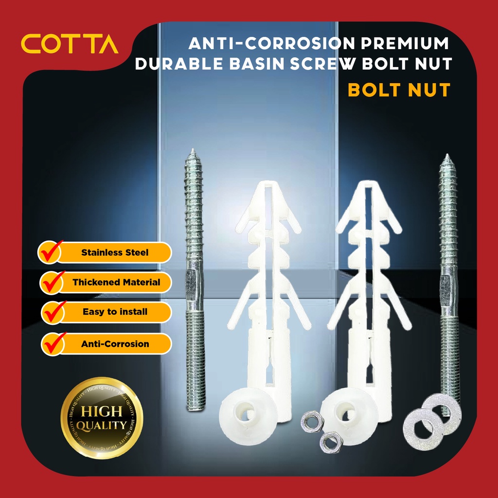 COTTA Screw Bolt Nut Wash Basin Wall Plug Set Ceramic Basin Wall Plug ...