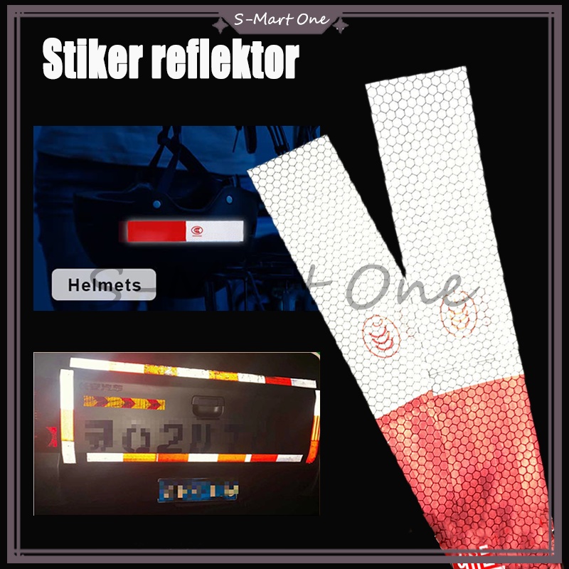 MERAH PUTIH Red and white Reflector sign / Safety Reflective Sticker ...
