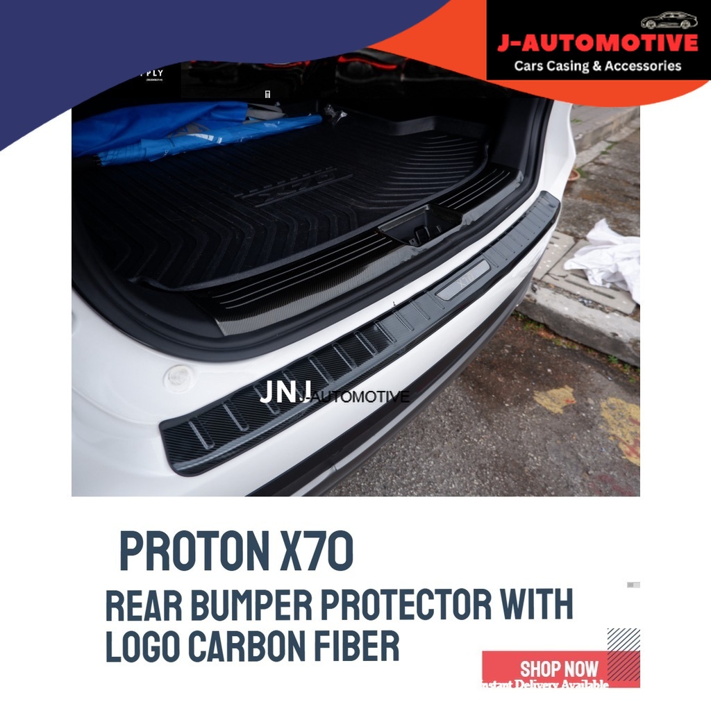 Proton X70 rear bumper protector with x70 logo Carbon FIber | Shopee ...