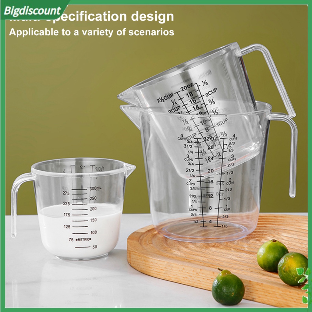 {BIG} 150ml/300ml/600ml/1000ml Measure Liquid Jug Transparent Ergonomic ...