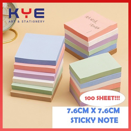 Stick Note Pad Colour 3" X 3" , 76mm X 76mm / Colorful Memo Pad ...