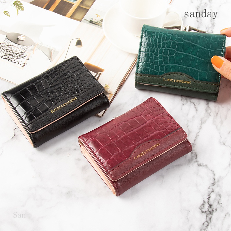 Wallet Female Short Retro Tri-fold Foldable Student Simple Multi-card ...