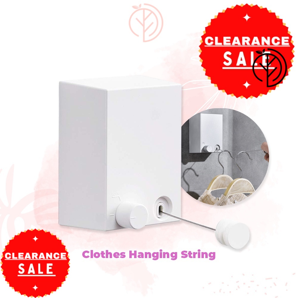 Retractable Clothesline Clothes Hanger Stainless Steel String Dryer ...