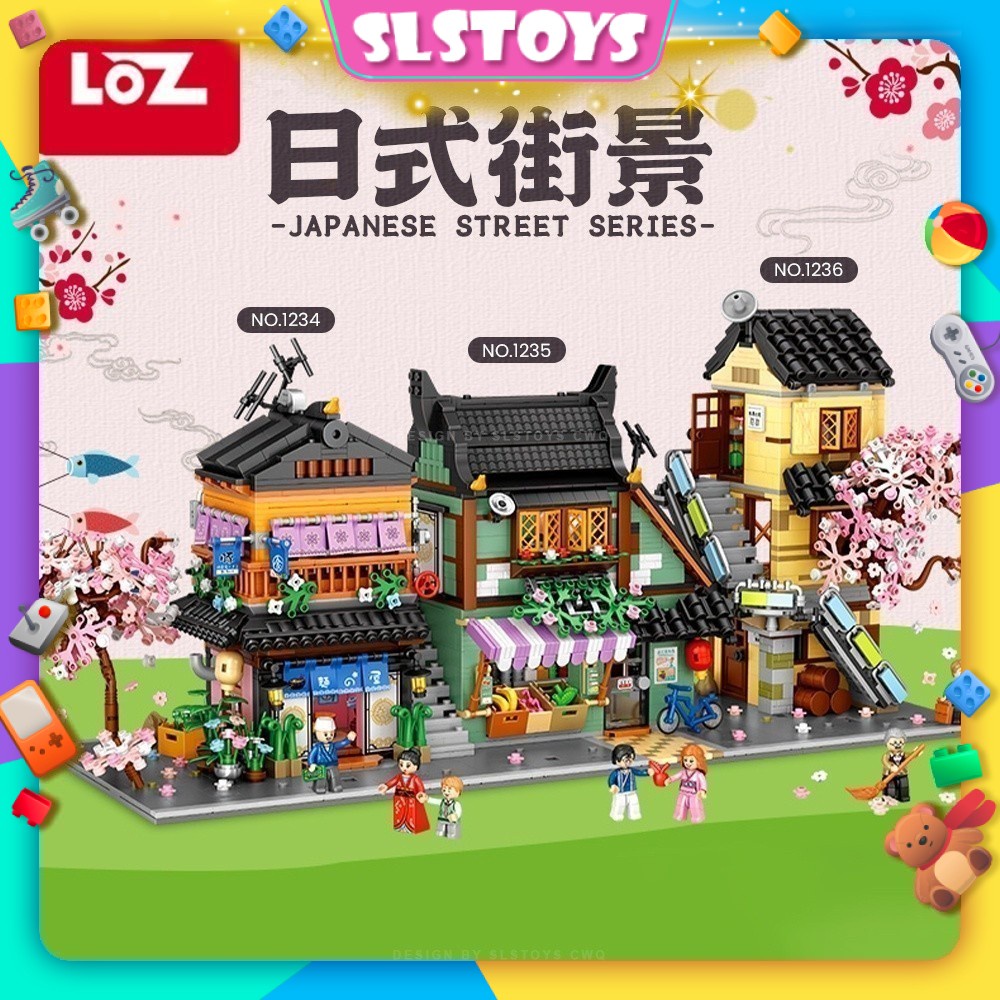 LOZ IDEAS Mini Block 1234 / 1235 / 1236 Japanese Street Commercial ...