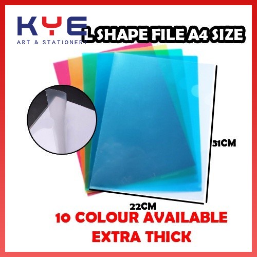 E-310 PP L Shape A4 (Extra Thick) / A4 L Shape Folder / PP L Shape File Tebal A4 20c / 10 ...