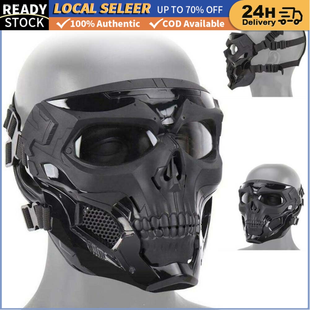 Skull Mask Motorcycle Mask Windproof Full Face Mask Skeleton Motorcycle ...