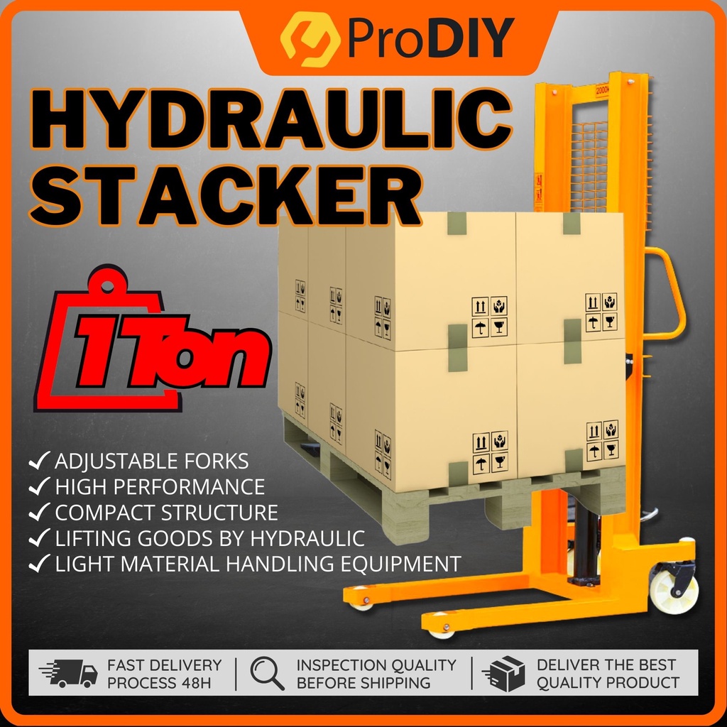 Hydraulic Stacker Pallet Heavy Duty Hand Hydraulic Stacker Manual 1Ton ...