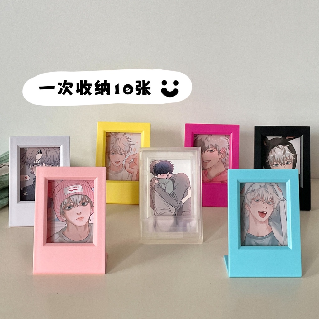 Colorful Plastic Polaroid Photo Frame Swing Table 10cm Photo Stand ...