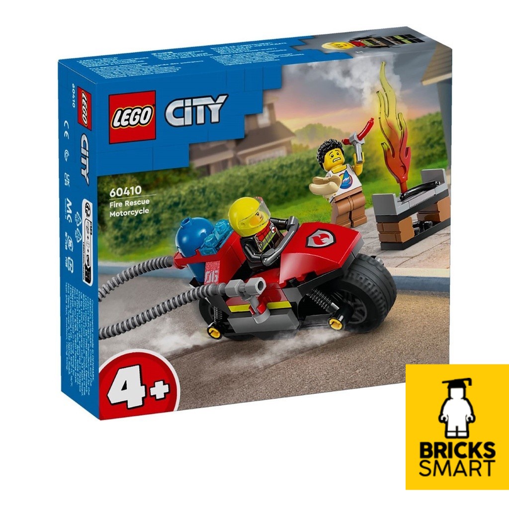 LEGO 60410 City Fire Rescue Motorcycle Building Toy Set (57 Pieces ...