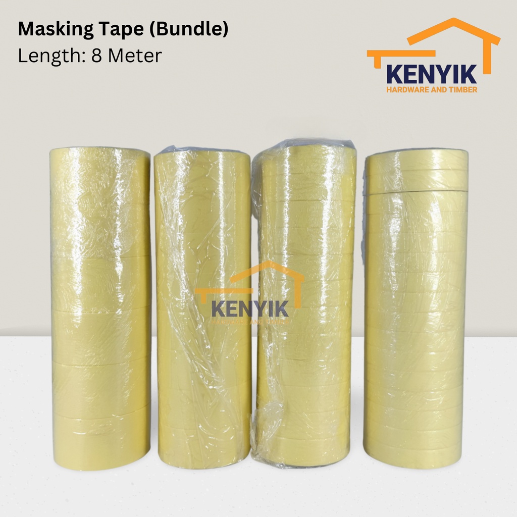 Masking Tape (Bundle) Length: 8m ( ¾" | 1" | 1½" | 2" ) | Shopee Malaysia