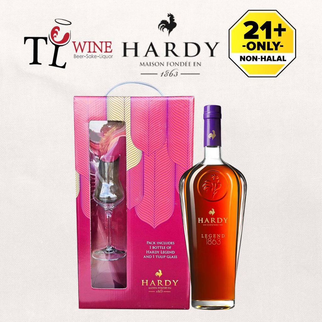 Cognac Hardy Legend 1863 Gift Pack 700ml (1 Bottle,1 Glass) Alc: 40% ...