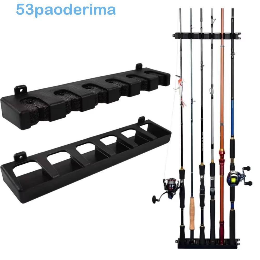 PAODERIMA Fishing Rod Holders, Wall Mount 6 Hole Fishing Rod Display ...